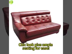 China ReddeBoo Brown Leather L - Shaped Lounger: Ample Seating, Chic – Great for Relaxing for sale