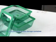 China Modern and Stylish Teal Color Glass Container Made of High Borosilicate Glass Oven Safe and Microwave Safe for sale