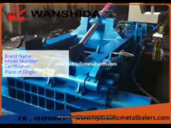 China Ports Hydraulic Metal Balers 30kw  Automatic Baling Press Machine for sale