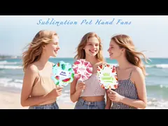 China DIY Double-Sided Printed PET Plastic Sublimation Advertising Fan Promotional Gift Custom Hand Fans for sale