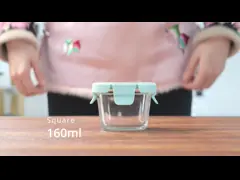 China 120ml 130ml 160ml Mini Glass Food Container and Baby Food Storage Container with High Borosilicate Glass and Silicone Lids for sale