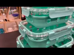 China BPA Free Leak Proof Glass Food Container with Thermal Shock Resistant Borosilicate Glass and Cool Lock PP Lid for sale