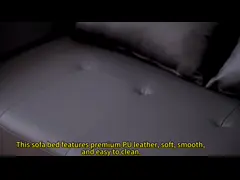 China Modern 3-in-1 PU Leather Convertible Sofa Bed with USB Charging Port Space-Saving Pull Out Sofa Bed For Living Room Furniture for sale