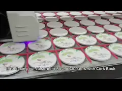 Non scivola Sublimazione Ceramica Coaster Blanks Con Ritorno di sughero 10cm E 10,8cm Dimensione