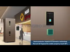 10mm Solid Steel Door Panel Commercial Safe Box Alarm Fingerprint+Password+Key Unlock