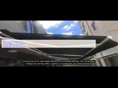 China Ultra Wide Windproof Outdoor Sunshade Awning Retractable Folding Arm Awning for sale