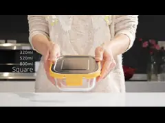 中国 4 鍵 の ステンレス スチール の 蓋 を 備えた グラス 食品 容器 - マイクロウェーブ,オーブン,皿洗い 機 で 高 ボロシリケート の グラス を 安全 に 保管 する 販売のため