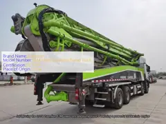 2019 Zoomlion 63M Used Concrete Pump Truck with 300kw/min Power and Benz Chassis