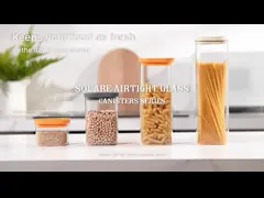 Borosilicate Glass Canister with Tempered Lid - Stackable Food Storage
