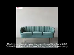 408Modern Elegance Fabric Wing Back Cushion Sofa Sets Villa Living Room Use