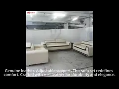 8098Ergonomic Luxury Design Genuine Leather Sofa Sets for Reception Room