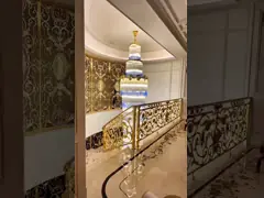 China Modern Crystal Chandelier 6 M Pearl Necklace Chandelier Luxury For Living Room for sale