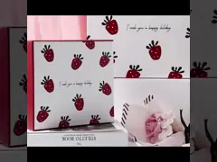 China Custom Strawberry Holiday Gift Box & Bag Set - Premium Cardboard Packaging for Cosmetics & Scarves with Custom Sizes for sale