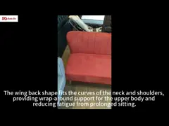 China 25cm High Leg Tufted Channel Back Dining Chair Wing Back Blue Pink Gray OEM for sale