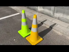 China PVC 28inch 1.8kg 70cm Green Yellow Safety Barrier Cones For Traffic Control 700mm  Road Safety Barrier for sale