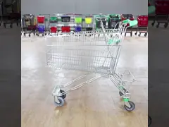 China Shallow Shopping Trolley For Disabled  With Escalator Wheels Push Along Steel Shopping Cart for sale