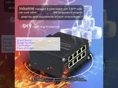 Ethernet Switch 8 Port 10/100/1000T To 2 Port 100/1000X SFP Din Rail Gigabit Managed Switch