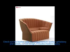 China Wing Back Channeled Curved Leather Sectional Sofa Furniture Waterproof for sale