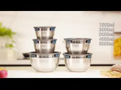 304 Stainless Steel Salad Bowl 1.5L-5.0L with Leakproof Cool Lock Lid