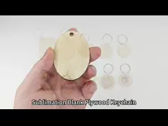 Personalized Sublimation Wood Keychain Blank Wooden Keyring Plywood Keychain