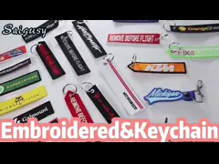 Los hilos anti-desvanecimiento anillo a prueba de arañazos llavero bordado para vehículos DIY Opciones de patrón de ocasión portador de llaves / etiqueta de equipaje