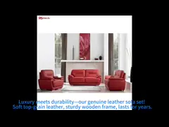 China Apartment Size Overstuffed Cowhide Leather Sofa Furniture Anti Deformation for sale