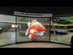 중국 90% 투명성과 3500 니트 밝기로 실내 초고밀도 P10 유연 투명한 LED 디스플레이 쇼핑몰 광고 디스플레이 판매용