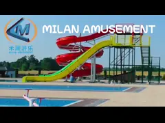 China Fiberglass Large Pool Slide Swimming Pool Water Slide With Pool for sale