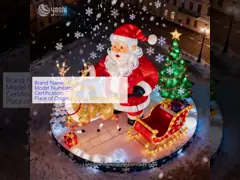 China Giant Christmas Theme Light Set Santa Claus Reindeer Sleigh Combo Outdoor Holiday Lighting for sale
