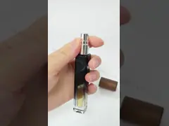 China 10ml Blue Glass Cosmetic Spray Bottle with Wooden Cap - Premium Travel Size Packaging for sale