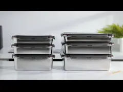 China SS304 Stainless Steel Food Container 0.45mm Thick with Locking Lid for sale