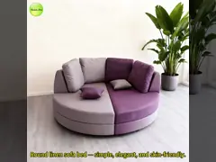 China Reception Room Round Sofa Bed Furniture Double Settee Couch Corduroy Fabric for sale