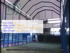 China Panoramic Anti-Heating Padel Tennis Court Roof Cover with 12mm Tempered Glass and 20x10m Standard Size for sale