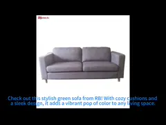 China Linen Slipcovered Sectional Green Upholstered Sofa Wood Frame For Hotel Room for sale