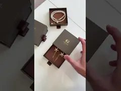 Luxury Pull Draw Jewelry Box Coffee Brown Gold Foil Valentines Day Packaging Premium Gift Box for Necklace Bracelet Sets