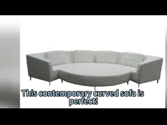 8027Contemporary Light Blue Curved Sofa - Elegant Living Room Decor