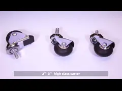 China Luxury Style 50mm 2 Inch 150KGS Modified PP PO All Black Swivel Double Ball Bearings Heavy Duty Caster Wheel for sale