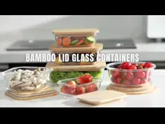 IKOO Glass Storage Containers with Bamboo Lids