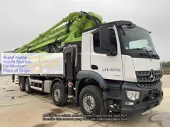 2021 Used Zoomlion 63m Concrete Pump Truck with Mercedes Benz truck