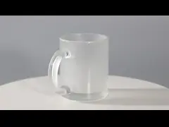 China Coated Clear And Frosted Sublimation Glass Mug 11oz Smooth Finish for sale