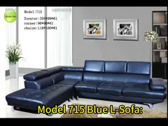 China Elegant Model 715 Blue Sectional: Premium, Functional – Redefine Living Room Luxury for sale
