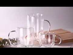 China Double Wall Glass Cup with 250ml 350ml 450ml Capacity High Borosilicate Glass for Hot and Cold Beverages for sale