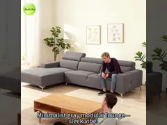 China Minimalist Gray Modular Lounge: Versatile Layout, Premium Fabric – Calm Relaxation Hub Transform for sale