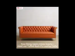 China Luxury Design PU Leather Tufted Back Sofa Sets for Hotel Lobby Use for sale