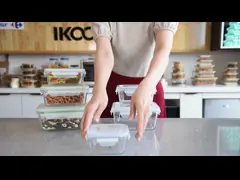 China IKOO Glass Food Storage Containers Set with Snap Airtight Lid for Baking, Microwave, Oven for sale