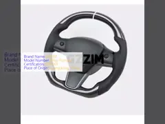 China Hot Selling Black & White Carbon Fiber Car Steering Wheel for Tesla Model 3 Model Y for sale