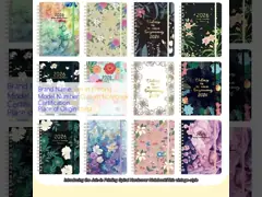 15 Pages Spiral Hardcover Notebook Vintage Style Embossed Design with Pages