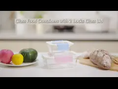 High Borosilicate Glass Food Container with 2-Lock PP Lid