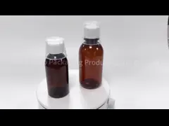 China 100ml Amber Plastic Medicine Bottle with Measuring Cup - GMP Certified Pharmaceutical Packaging for sale