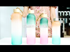 China Leak-proof Airtight Lid Borosilicate Glass Water Bottle Dishwasher and Microwave Safe for Hot and Cold Beverages for sale